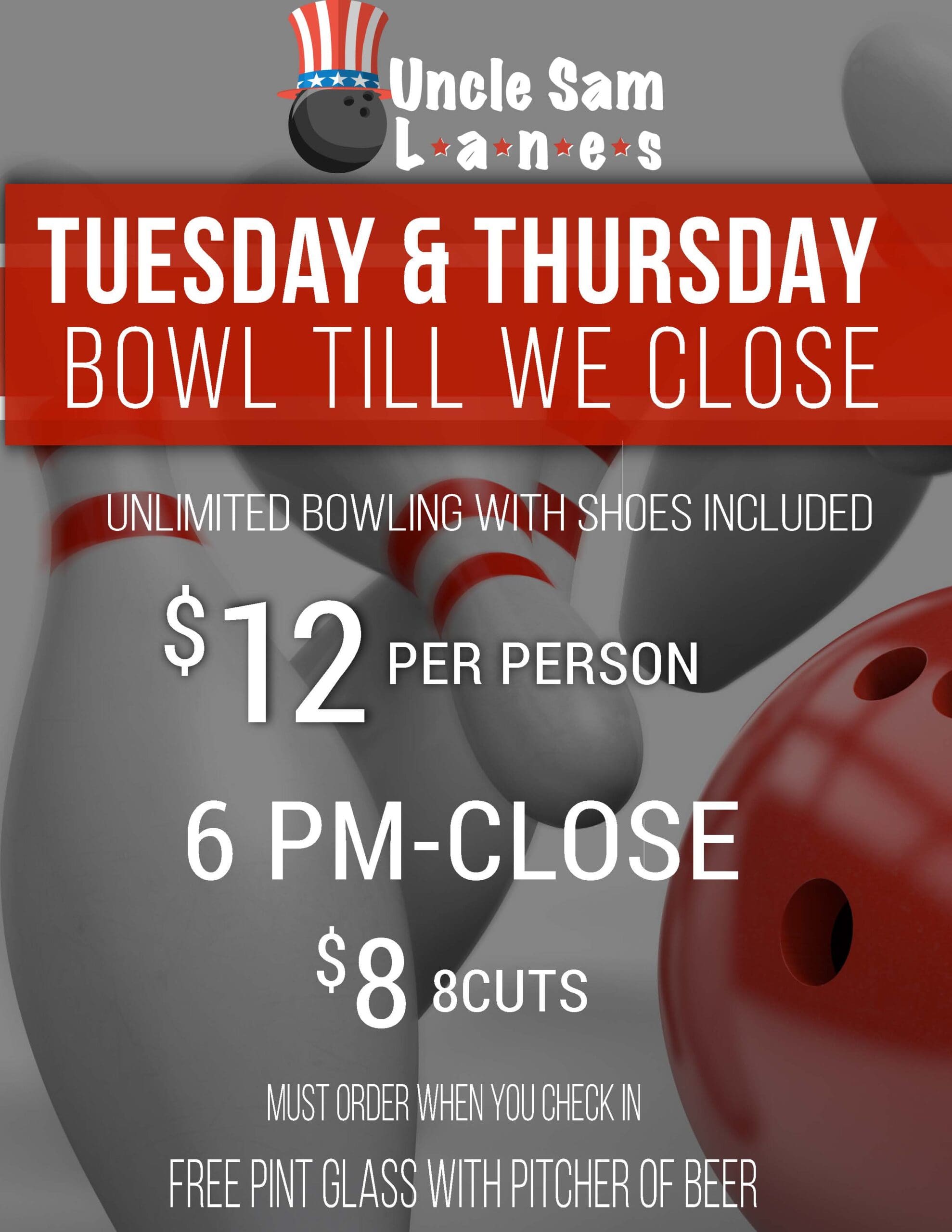 Specials – Uncle Sam Lanes | Troy NY