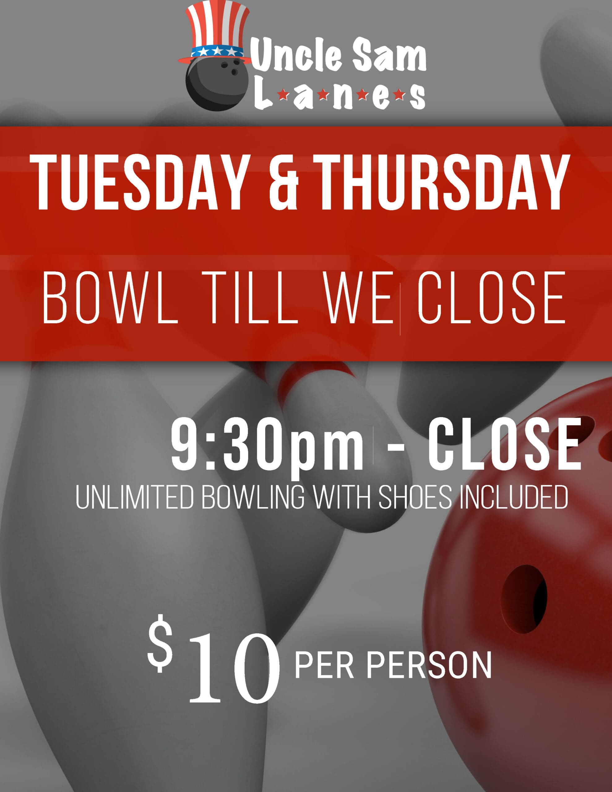Specials – Uncle Sam Lanes | Troy NY
